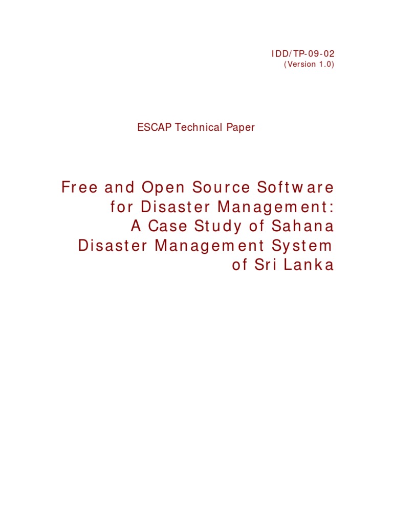 Sri Lanka Unescap Tech Paper 2009 | PDF | Free Software | Source Code