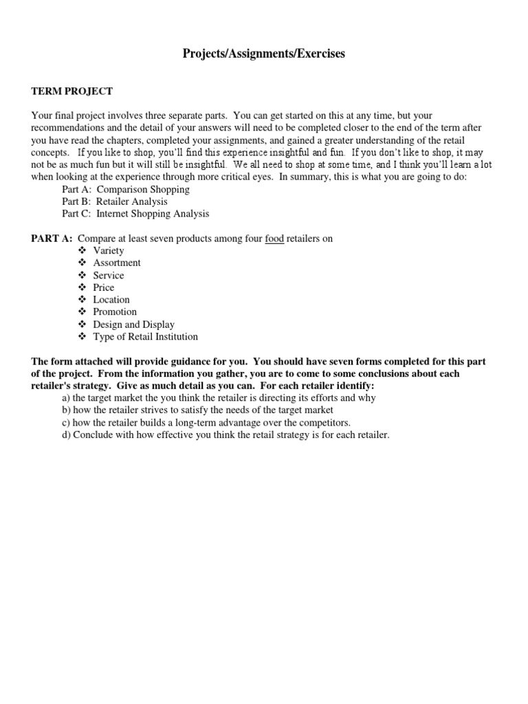 Retail Project: Comparative Analysis | PDF | Retail | Strategic Management