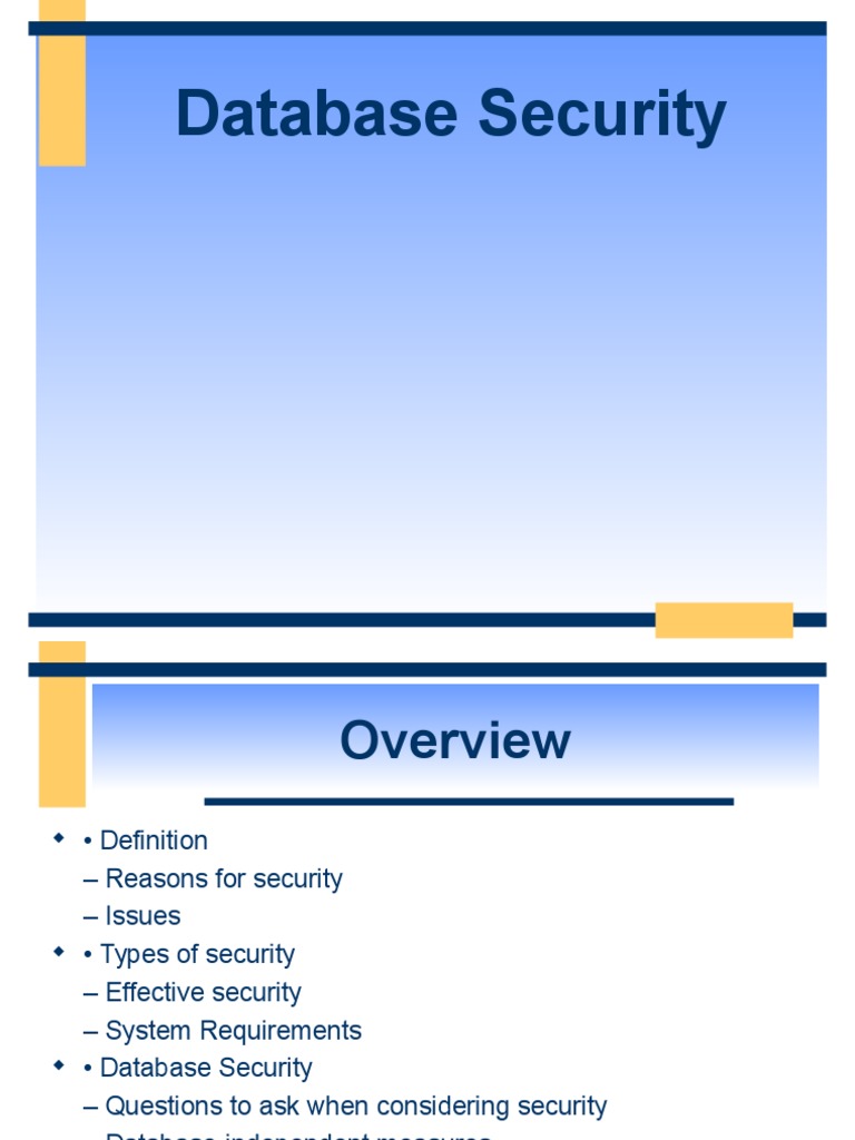 Database Security Lecture Pdf Database Schema Databases 