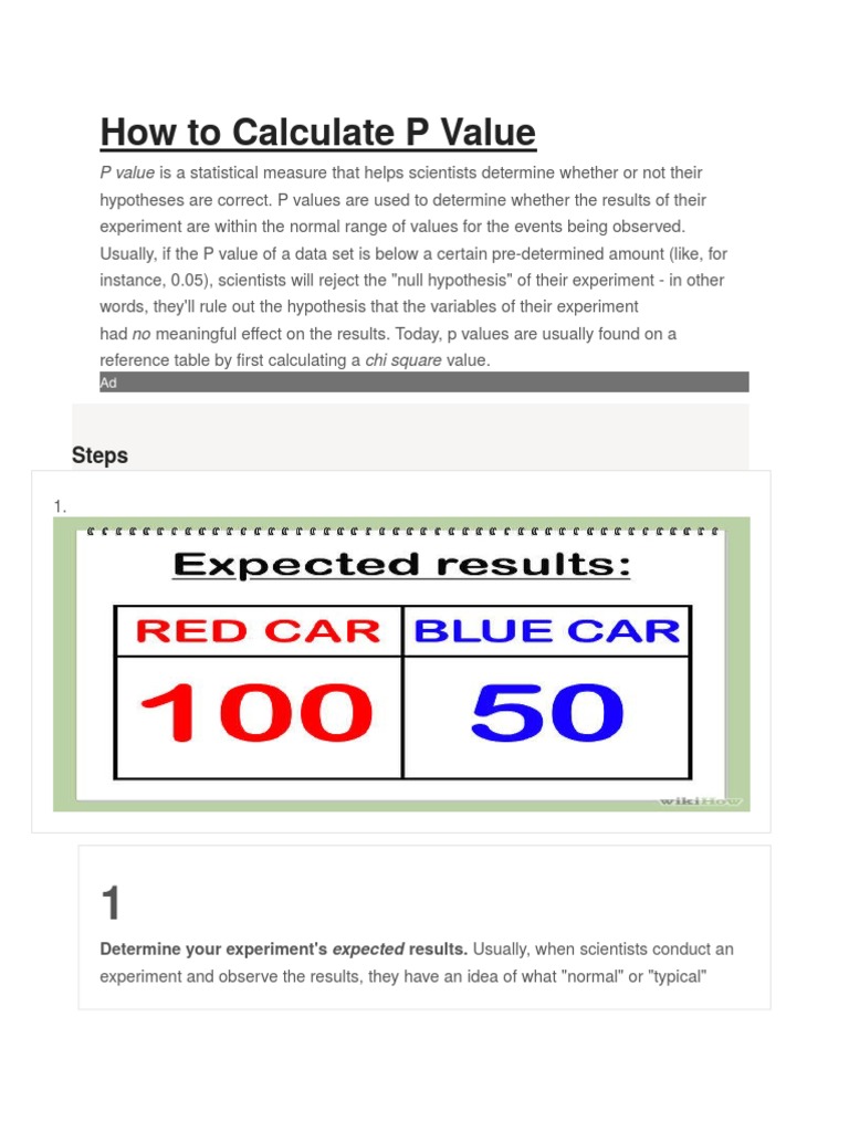 Calculating P Values: A Step-by-Step Guide to Determining Statistical Significance | PDF | P ...