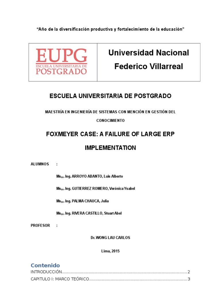 Foxmeyer Caso | PDF | Planificación de recursos empresariales | Sap Se