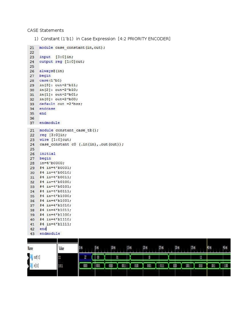 Understanding Verilog CASE Statements | PDF
