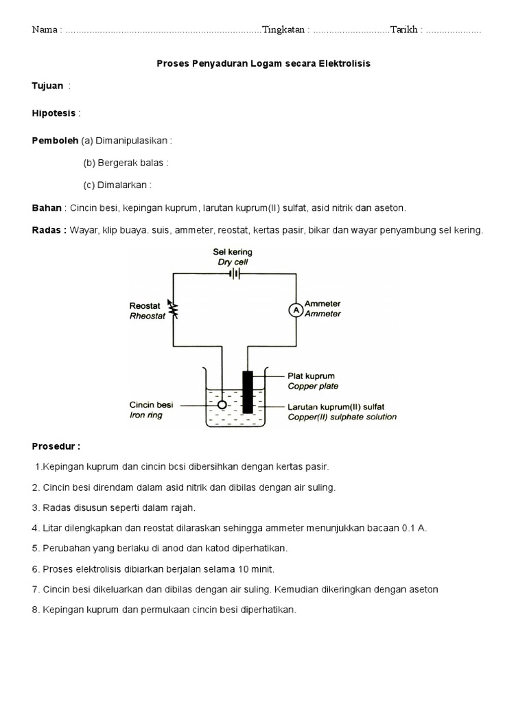 Proses Penyaduran Logam Secara Elektrolisis | PDF