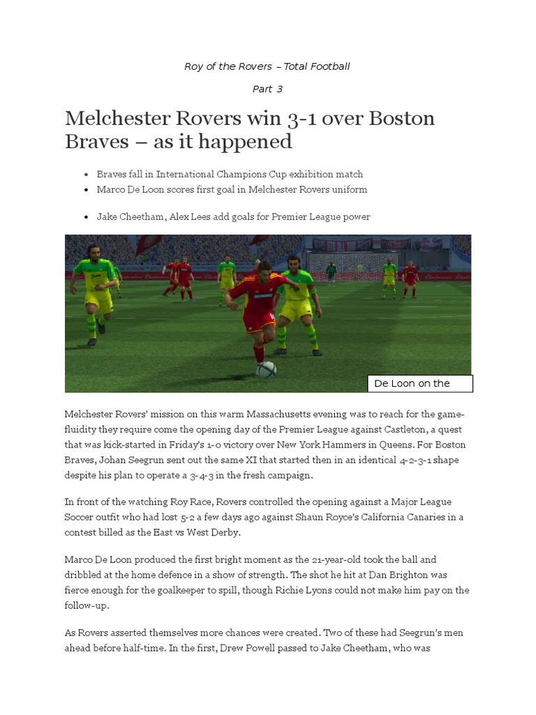 Melchester Rovers Triumph in Pre-Season Match | PDF | Tavern ...