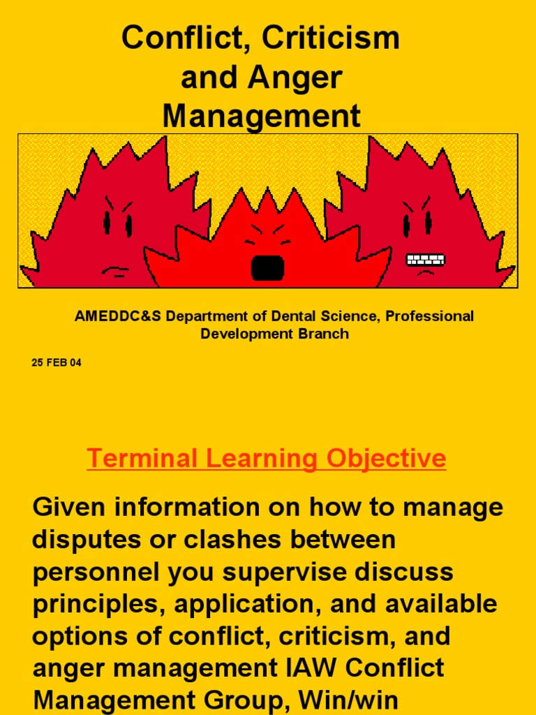 Conflict and Anger Management Guide | PDF