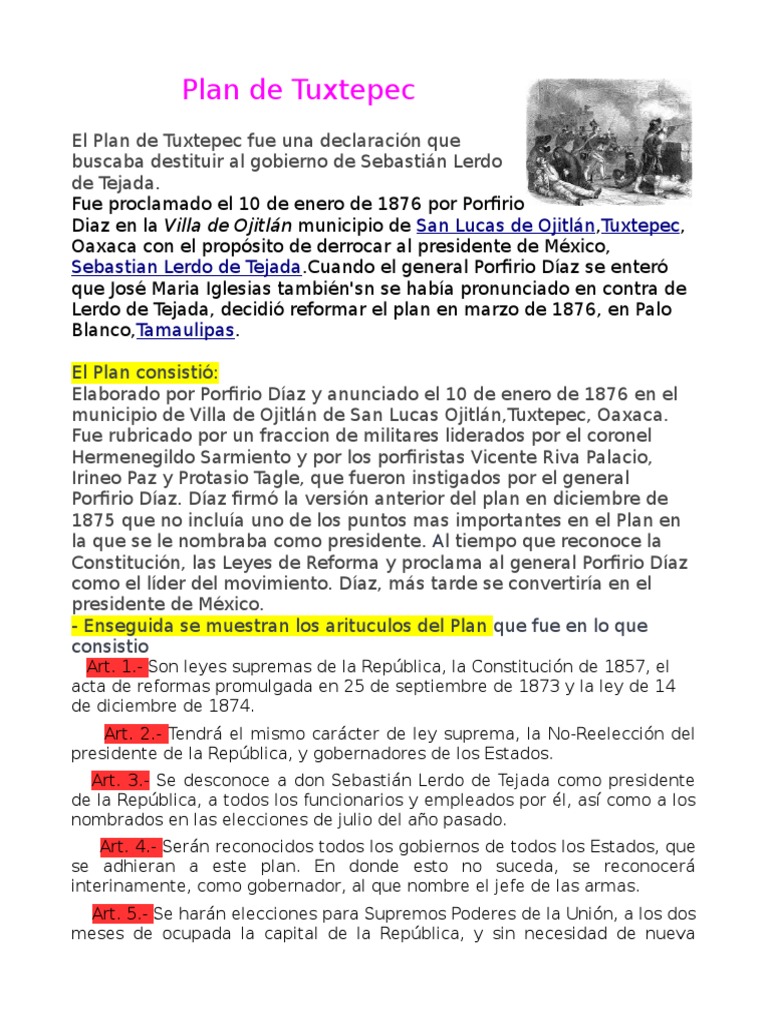 Plan de Tuxtepec | PDF | México | Gobierno