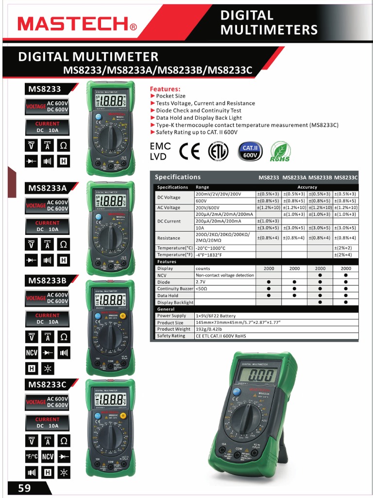 Mastech Digital Multimeter | PDF