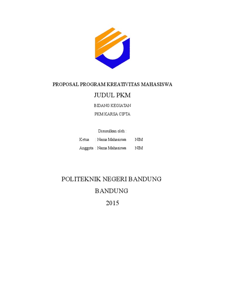 Contoh Cover Proposal PKM KC | PDF
