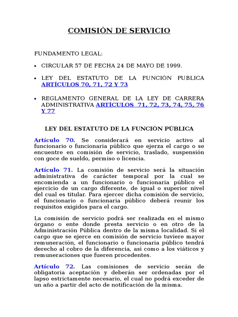 Comision de Servicio