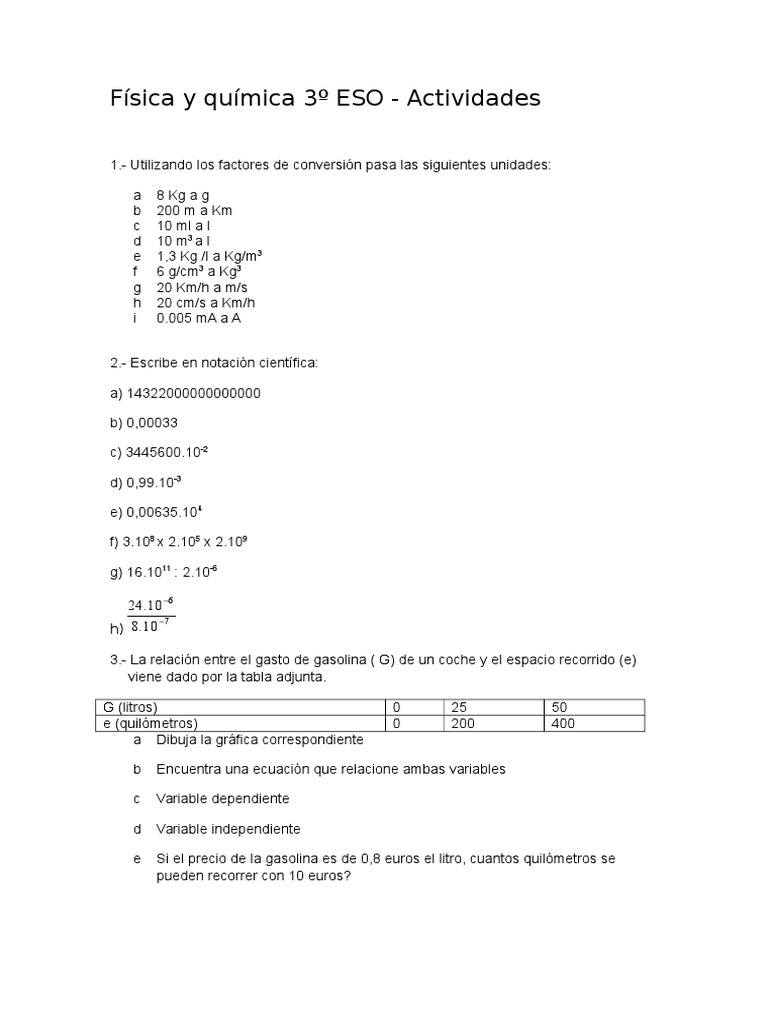 Física y Química-3 ESO | PDF | Elementos químicos | Átomos