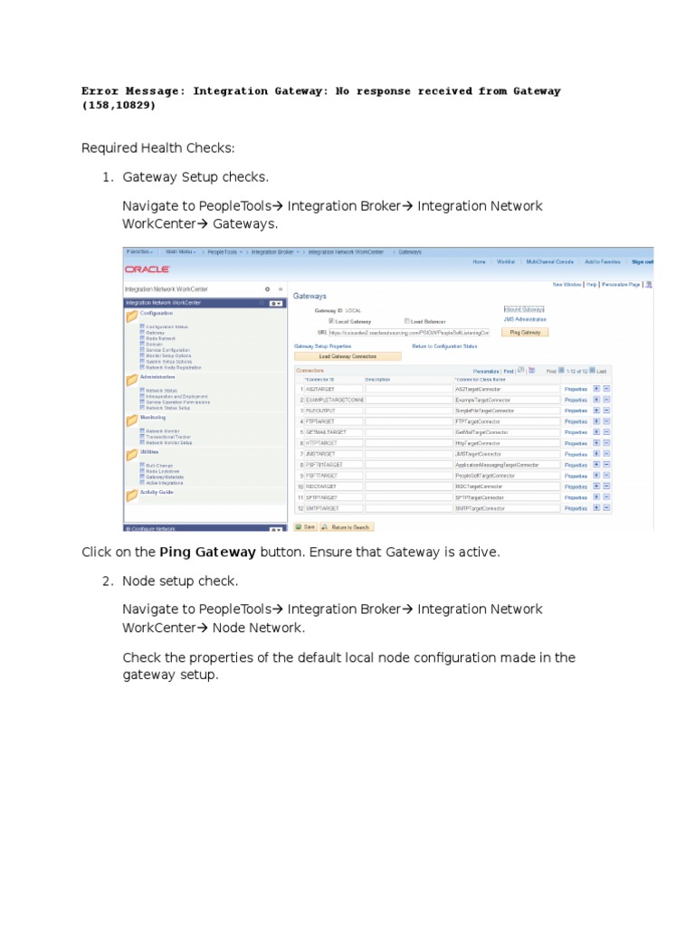 PeopleSoft Integration Broker - Health Check | PDF