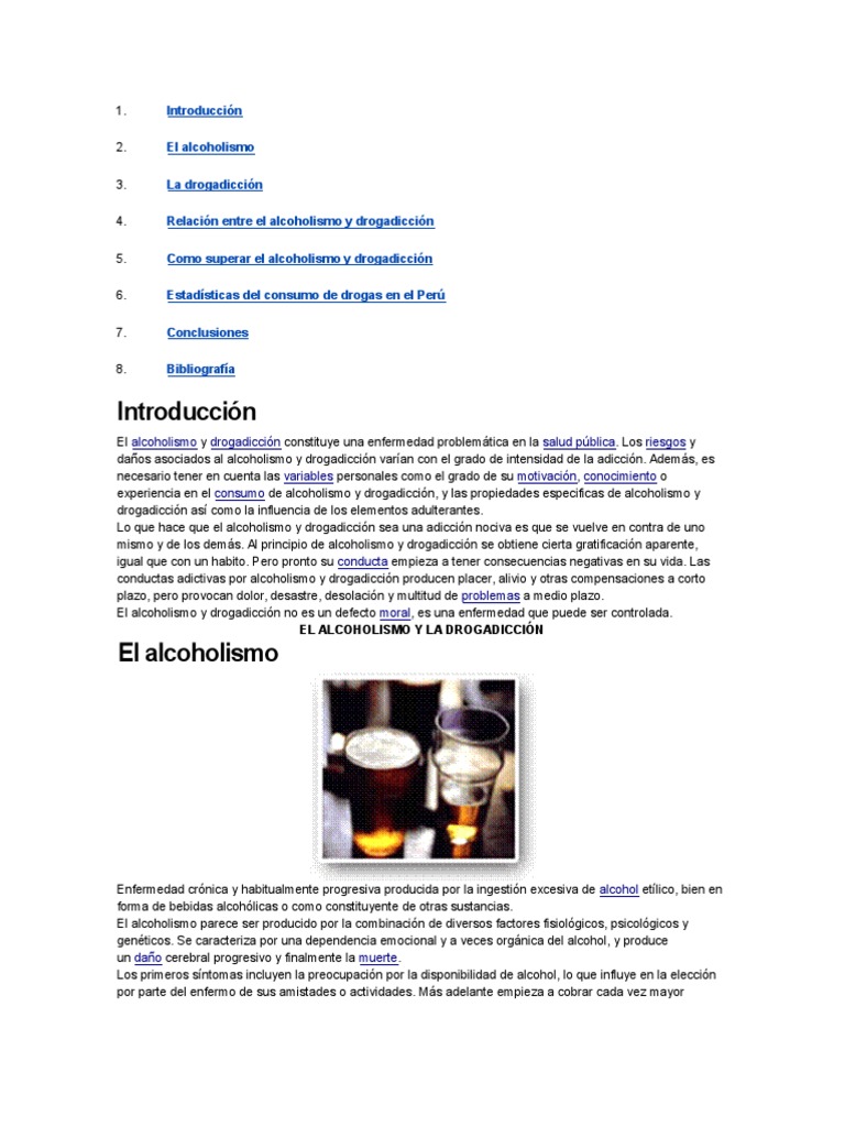 La Drogadiccion y El Alcolismo en La Juventud | PDF | La dependencia de sustancias | Drogas