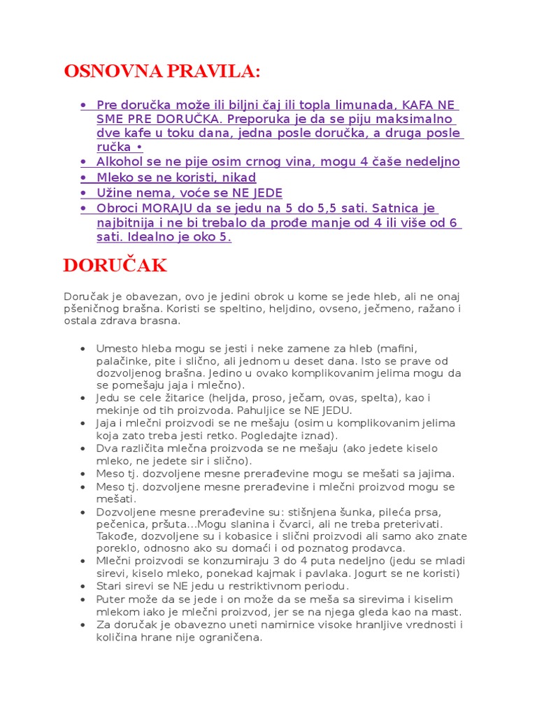 OSNOVNA PRAVILA Hrono Restrikcija | PDF