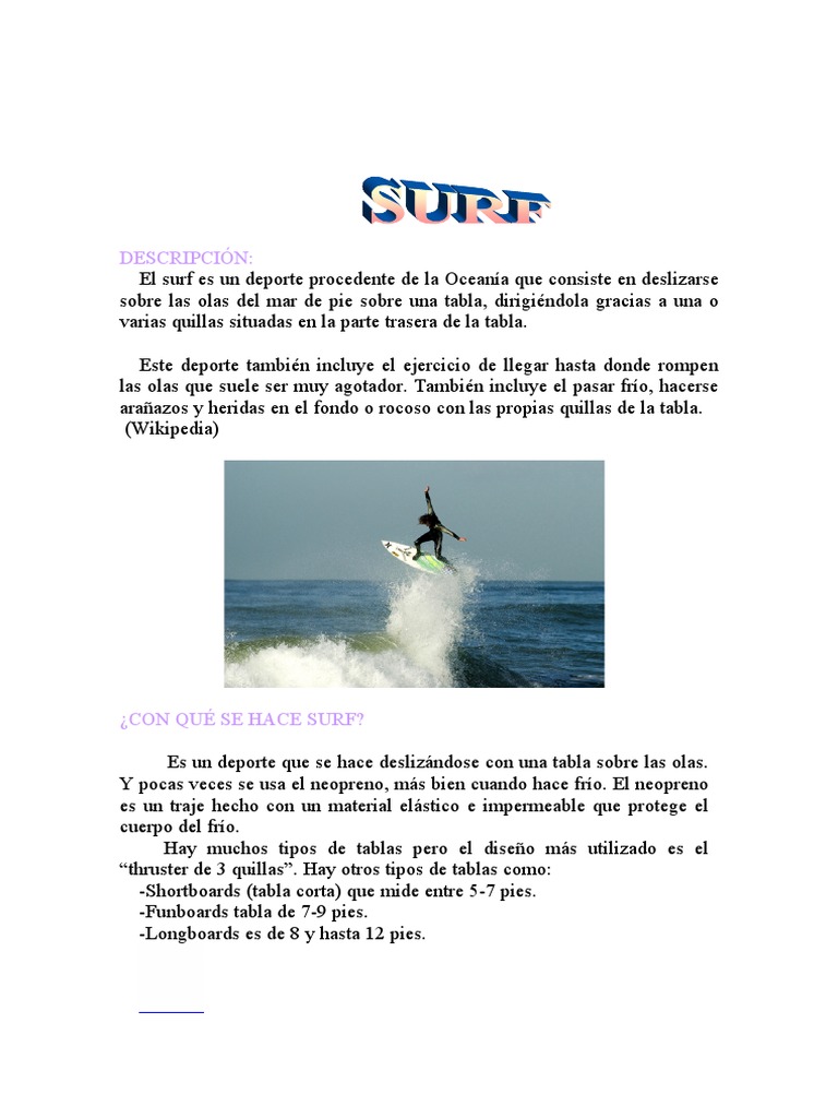 Introducción al Surf: Historia y Práctica | PDF