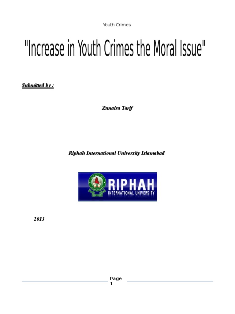 Research Project On Youth Crimes | PDF | Juvenile Delinquency | Youth