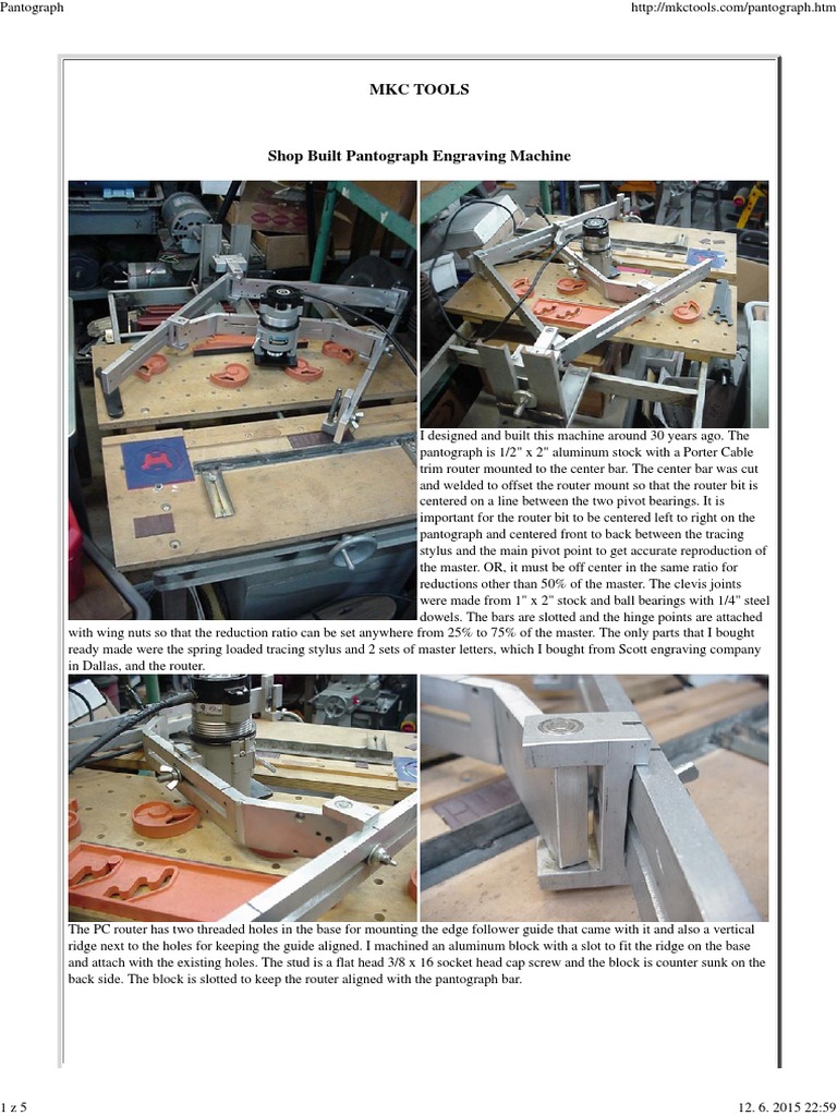 Pantograph | PDF | Engraving | Screw