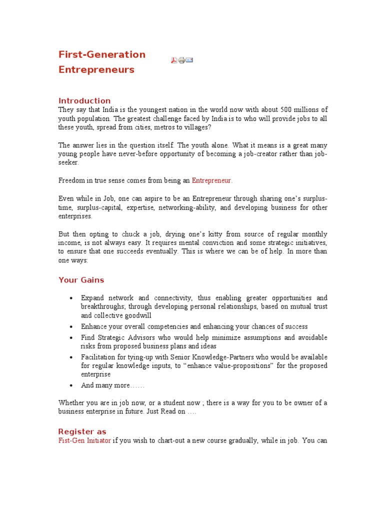 First-Generation Entrepreneurs in India | PDF | Venture Capital ...