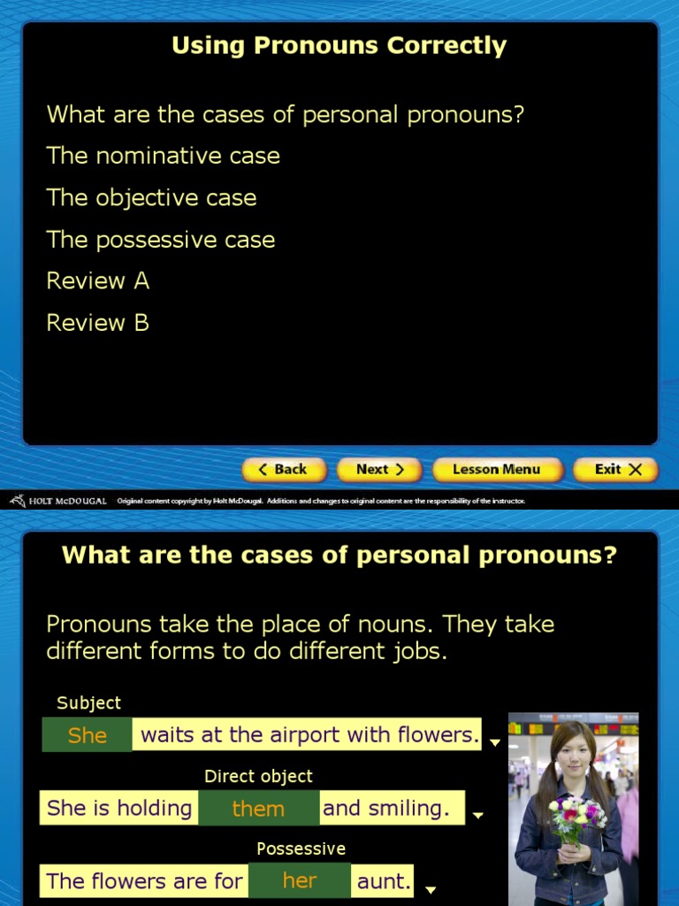 Level1 Lesson09 v2 Using Pronouns Correctly | PDF | Object (Grammar ...