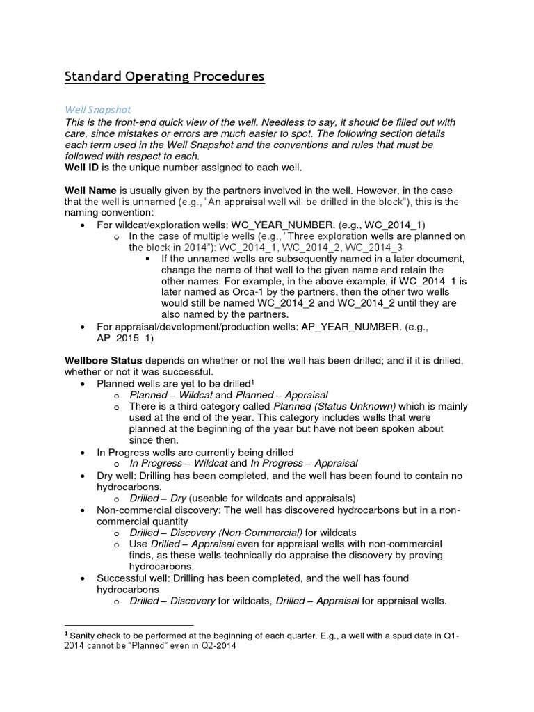 Standard Operating Procedures | PDF | Petroleum Reservoir | Petroleum