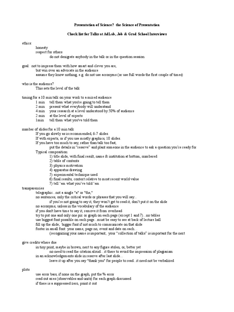How To Present Science PDF ion Science