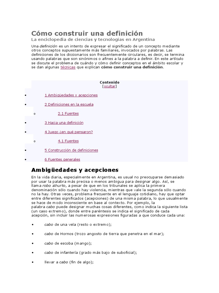 Cómo construir una definición efectiva | PDF | Diccionario | Palabra