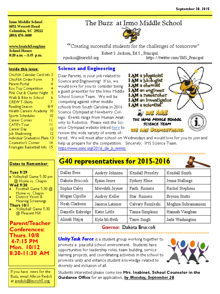 The Buzz at Irmo Middle School ": Science and Engineering | PDF ...