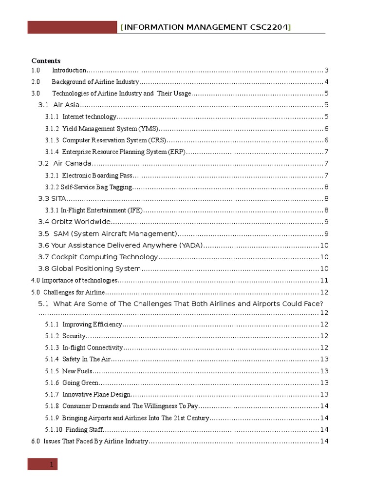 Airline Industry Information Technology | PDF | Airlines | Airport