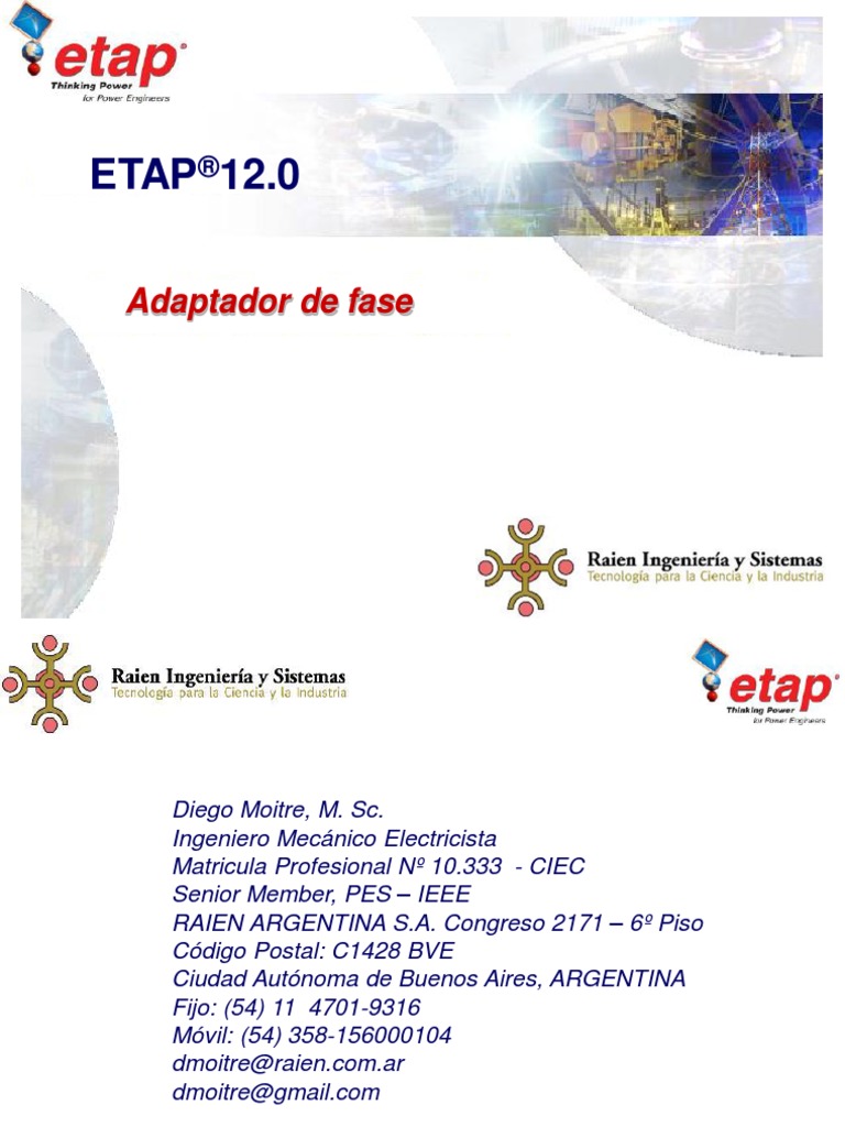 Modelado de Adaptador de Fase - ETAP 12 | PDF