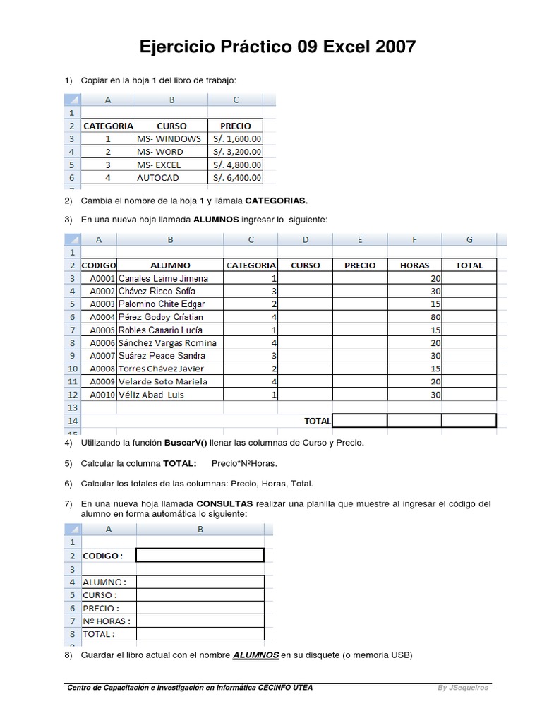 Ej Practico 9 Excel | PDF