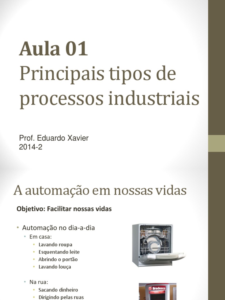 Aula 01-Principais Tipos de Processos Industriais | PDF | Comentários ...