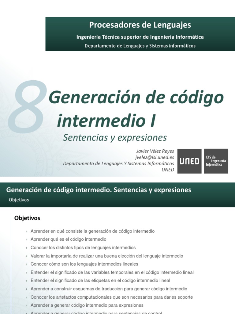 Generacion de Codigo Intermedio Unidad 2 | PDF | Compilador | Analizando Generacion de Codigo Intermedio Unidad 2 | PDF | Compilador | Analizando