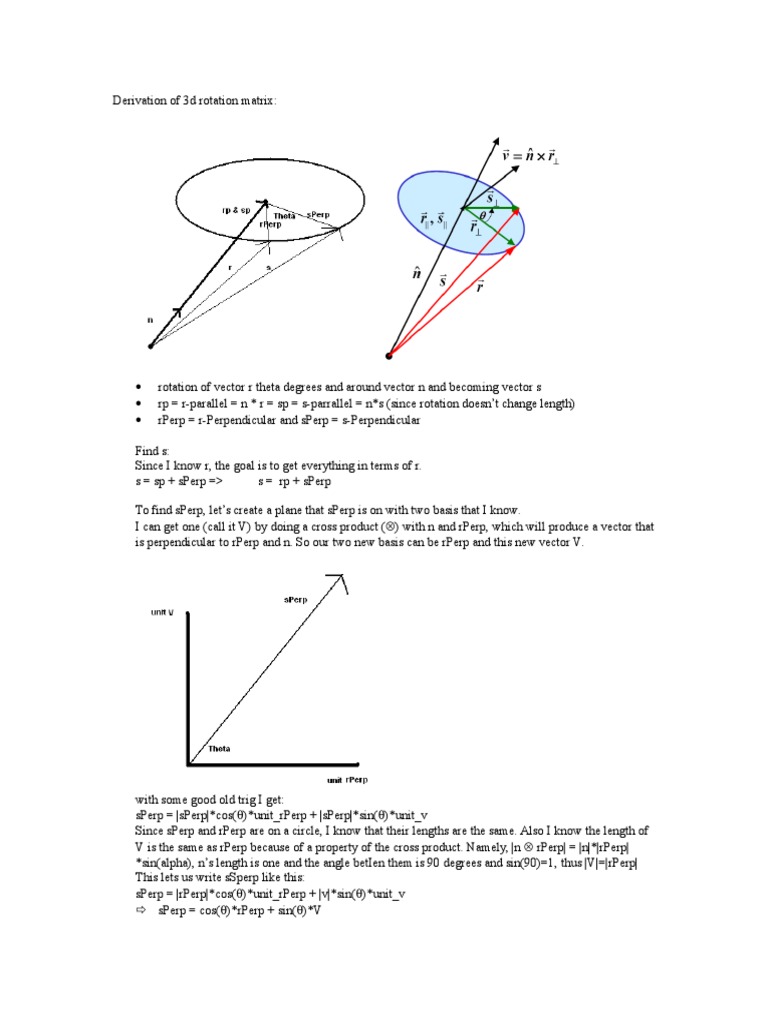 Derivation of 3d Rotation Matrix | PDF | Basis (Linear Algebra ...