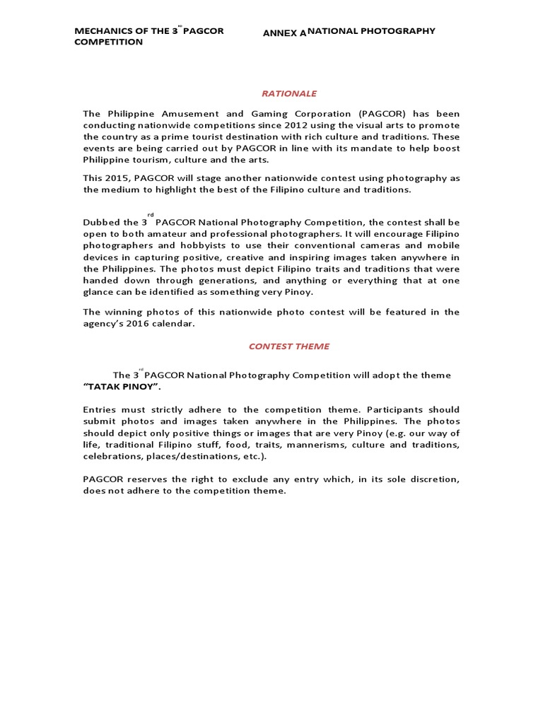 Photo Contest Mechanics | PDF | High Dynamic Range Imaging | Image ...