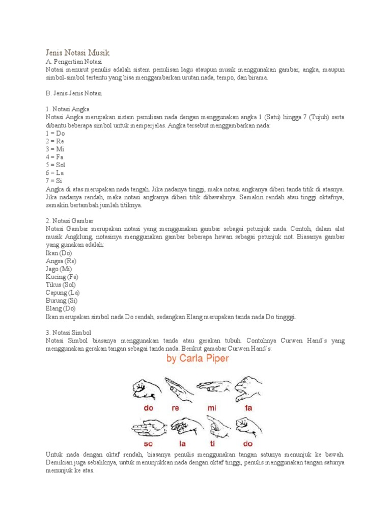 Jenis Notasi Musik | PDF
