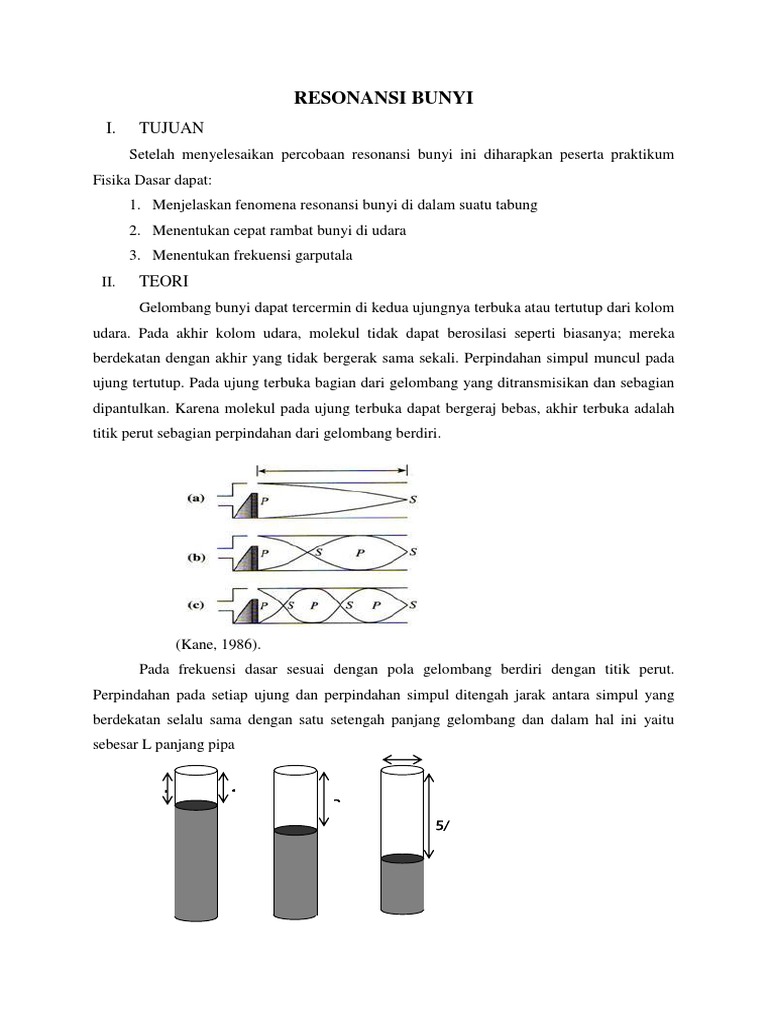 Eksperimen Resonansi Bunyi: Teori dan Metode | PDF | Seni