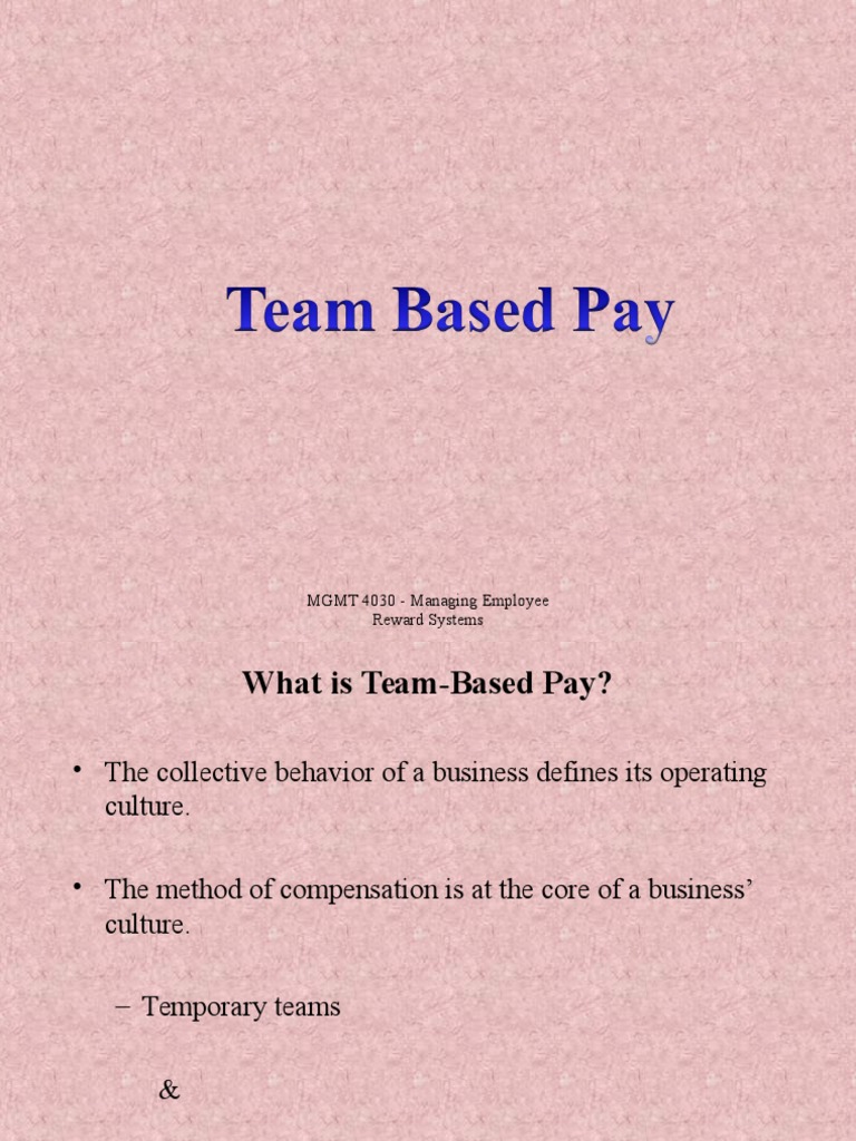2 - Teambasedpay - Final | PDF | Employment | Economies