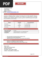 Chartered Accountant (CA) Articleship Resume Sample | PDF | Cognition ...