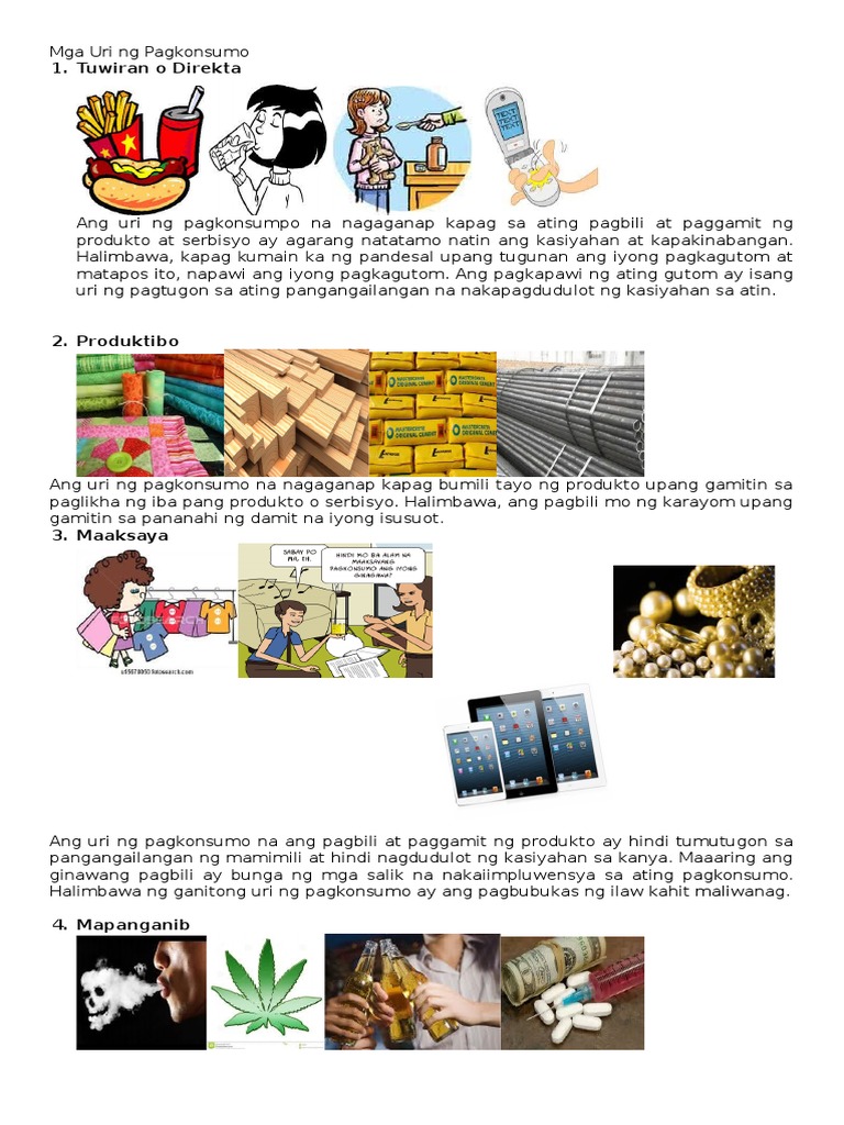 Mga Uri NG Pagkonsumo | PDF
