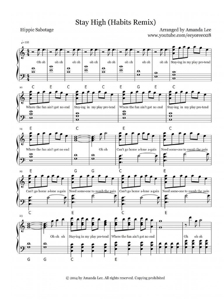 Stay High Habits Remix Tove Lo | PDF