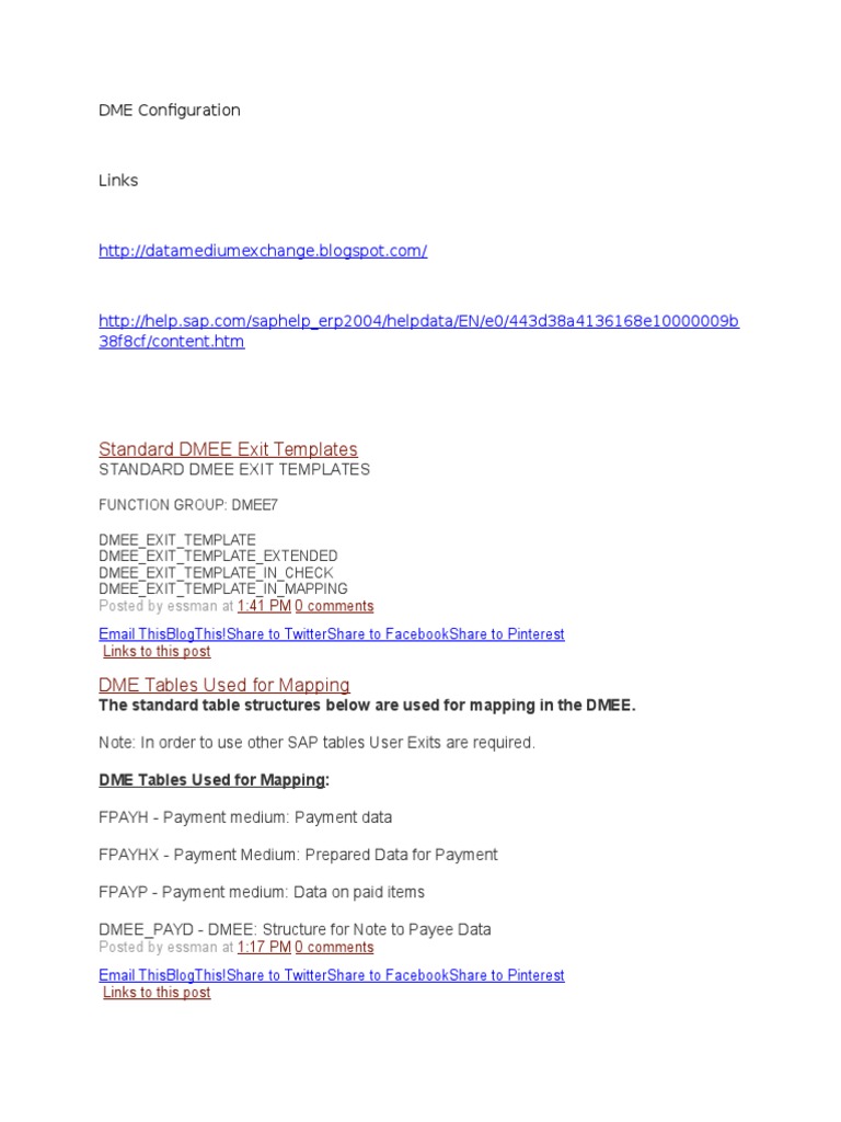 DME Configuration | PDF | File Format | Payments