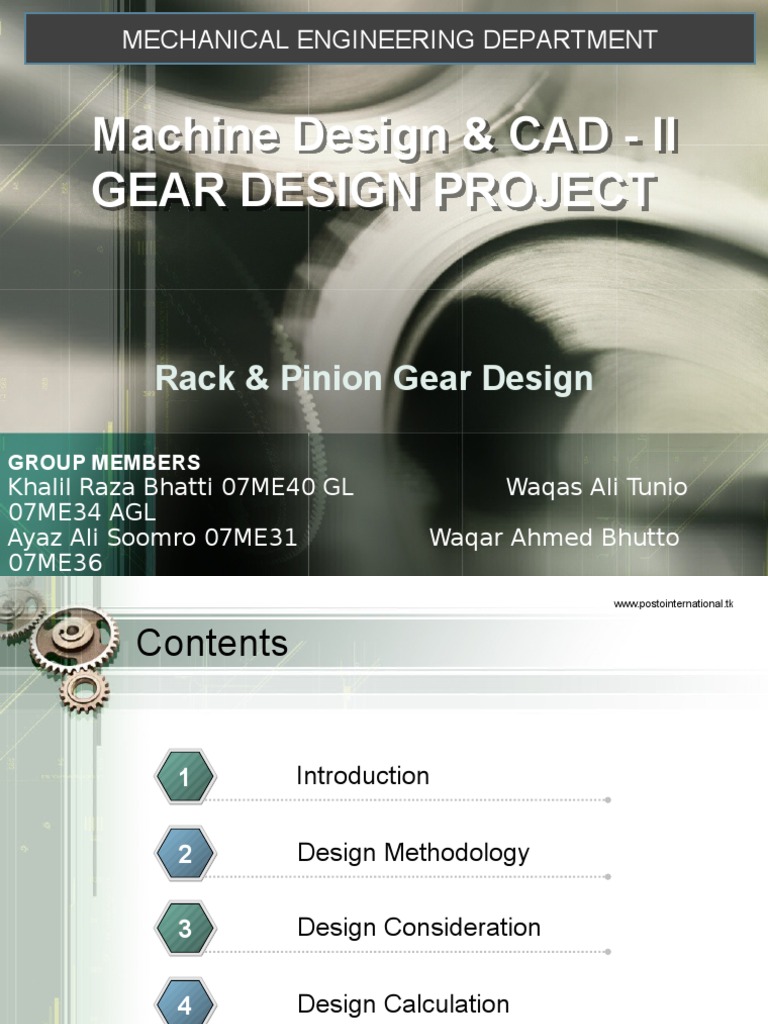 Rack and Pinion Gear Design | PDF | Gear | Mechanics