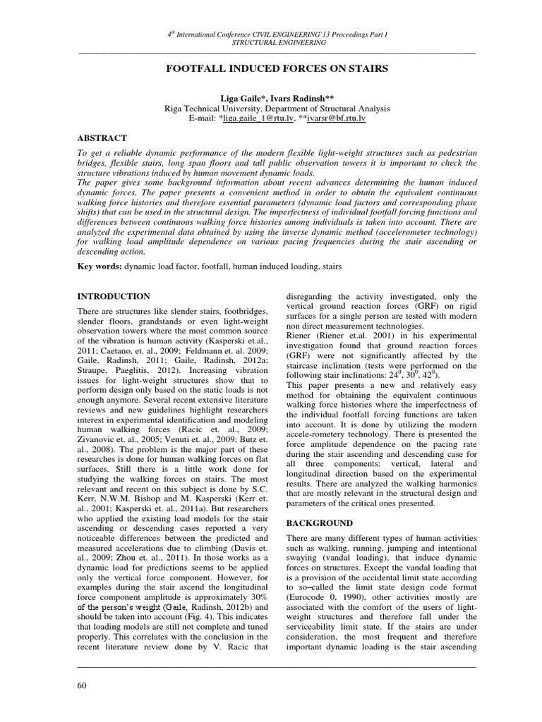 Footfall Induced Vibration On Stairs | PDF | Accelerometer | Experiment