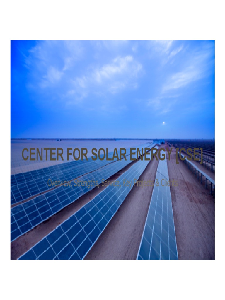 WISE CSE Presentation | PDF | Solar Energy | Sustainable Energy