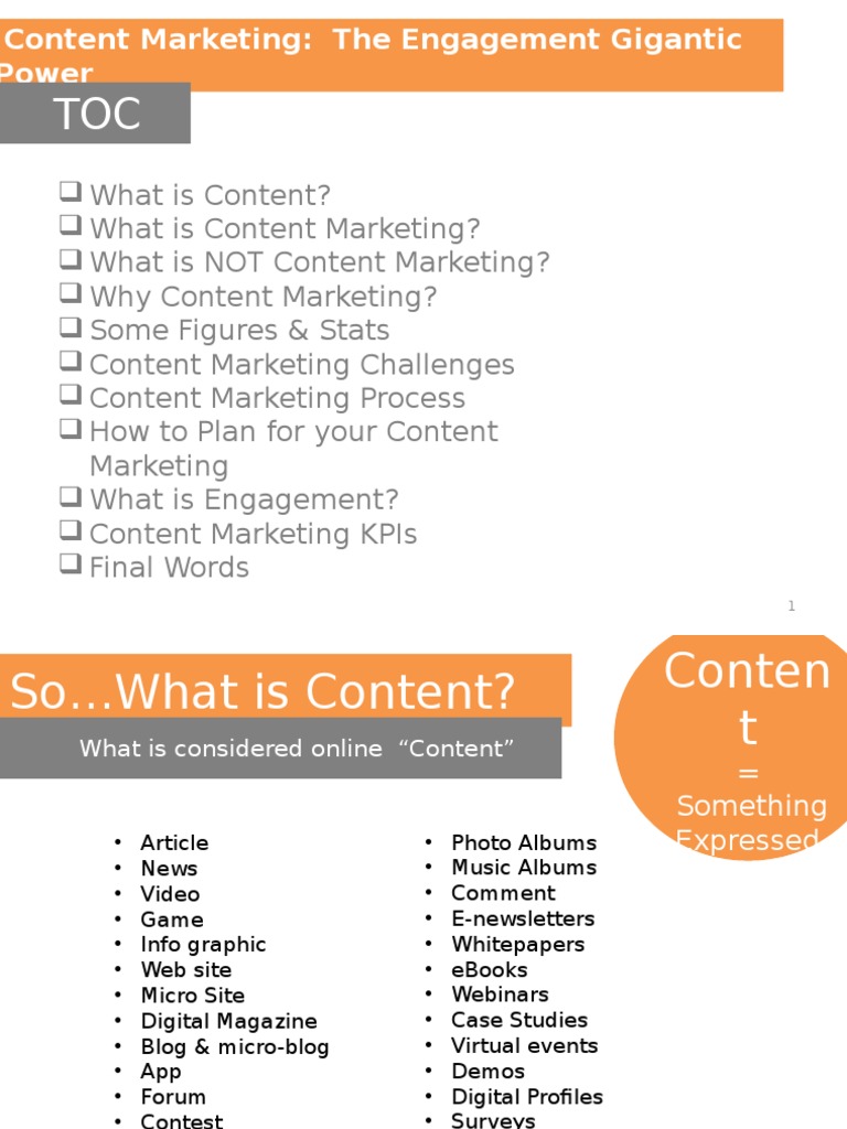 Content Marketing Introduction | Download Free PDF | Marketing | World ...