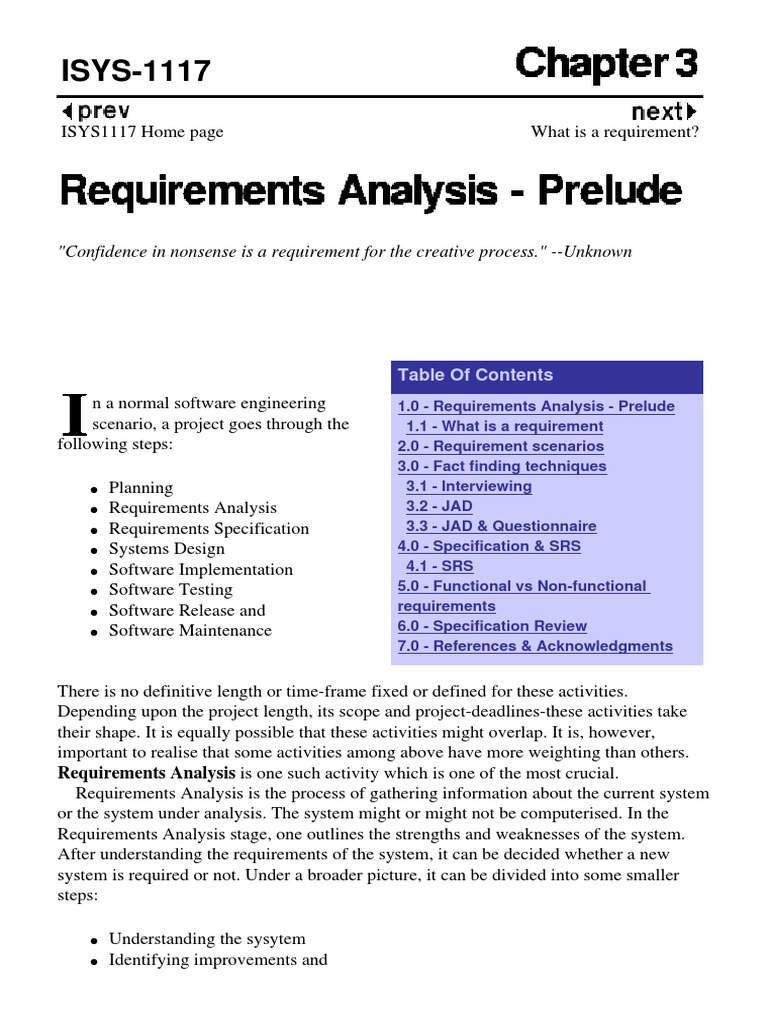 Chapter3 Requirement Analysis PDF | PDF | Specification (Technical Standard) | Multiple Choice