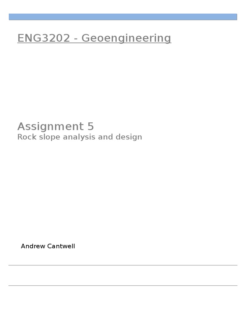 ENG3202 - Geoengineering: Rock Slope Analysis and Design | PDF | Engineering | Civil Engineering
