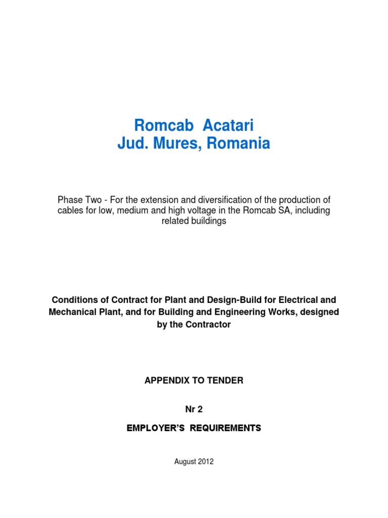 Romcab - Acatari - P2 - Appendix To Tender - Nr2 - Employer's ...