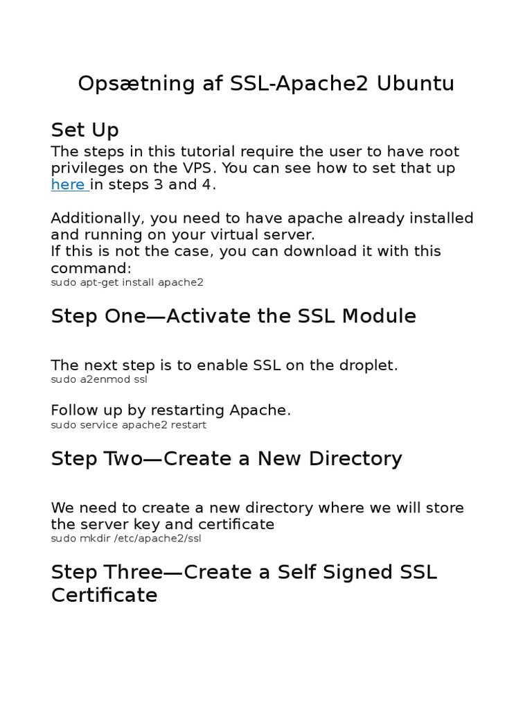 Opsætning Af SSL-Apache | PDF | Public Key Certificate | Transport ...