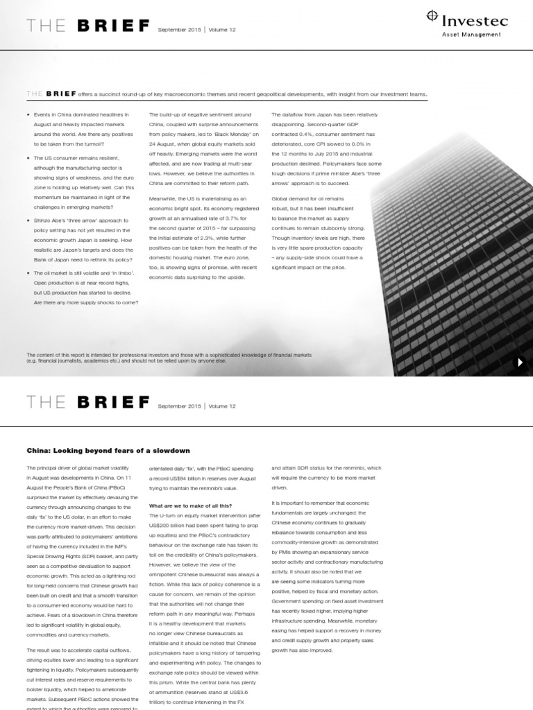 Investec The Brief | PDF | Opec | Price Of Oil