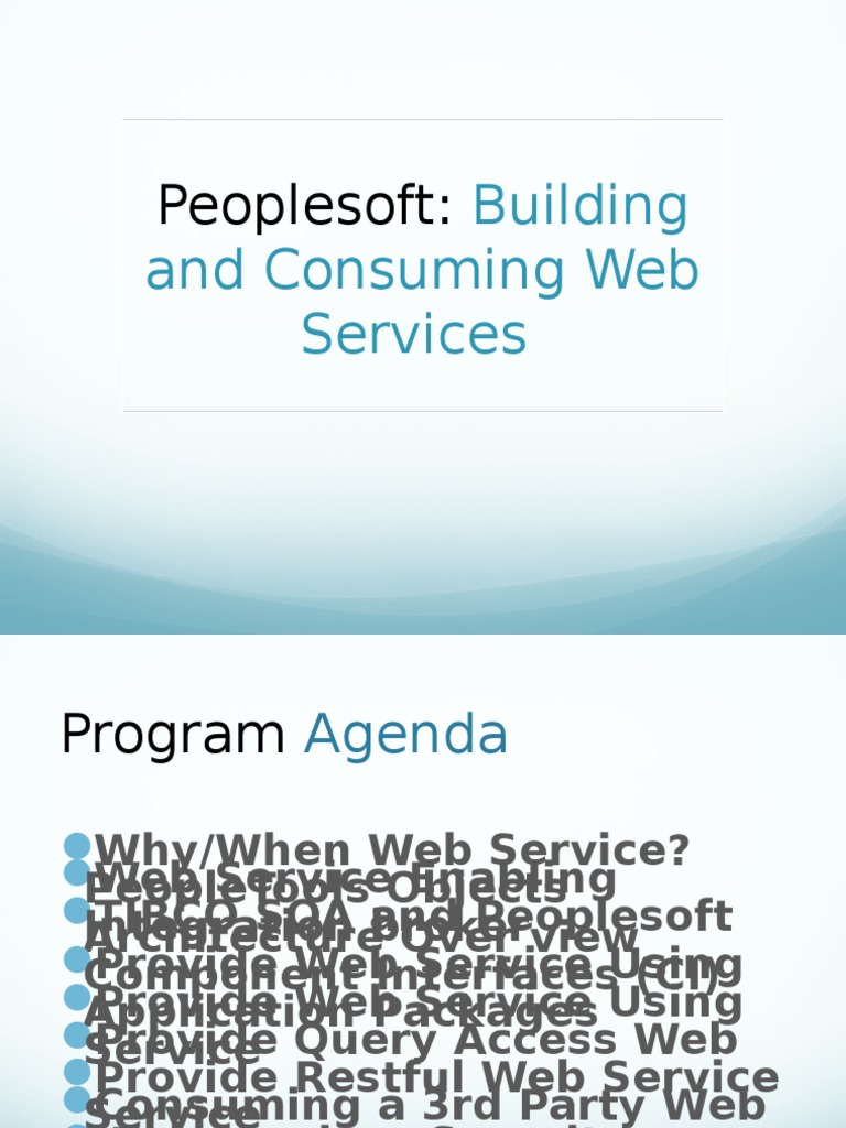 Peoplesoft WebService Architecture | PDF | Web Service ...